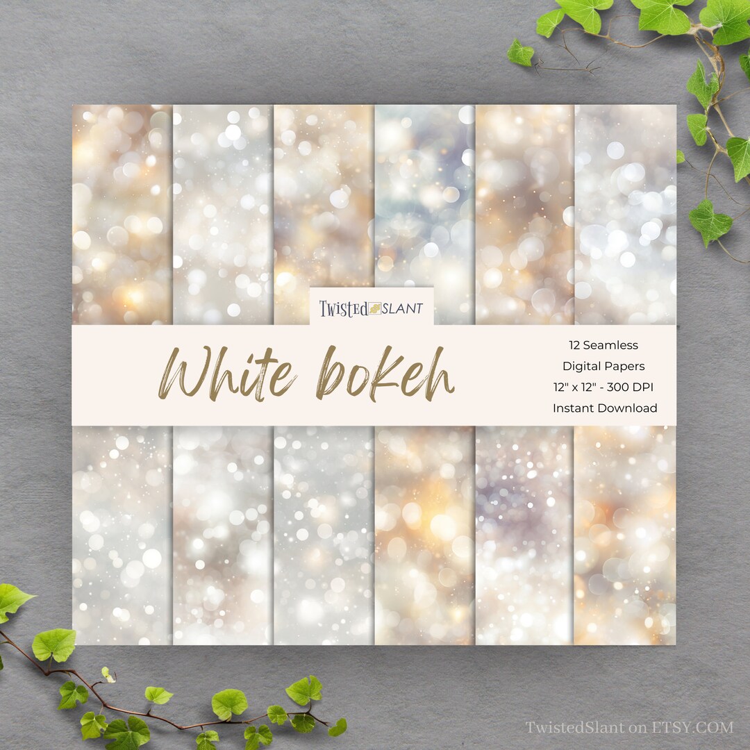 Bokeh White Digital Paper | INSTANT DOWNLOAD | Bokeh Background ...