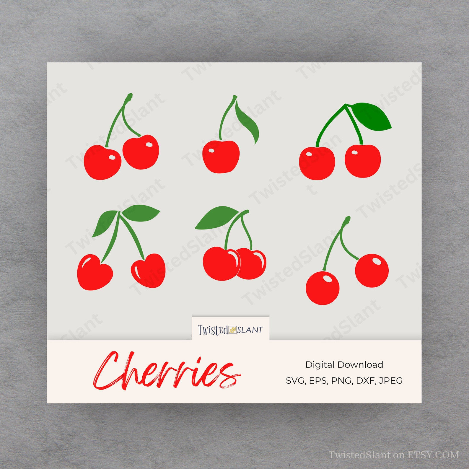 Cherry Svg INSTANT DOWNLOAD Cherry Clipart Bundle Fruit Svg Cherry ...