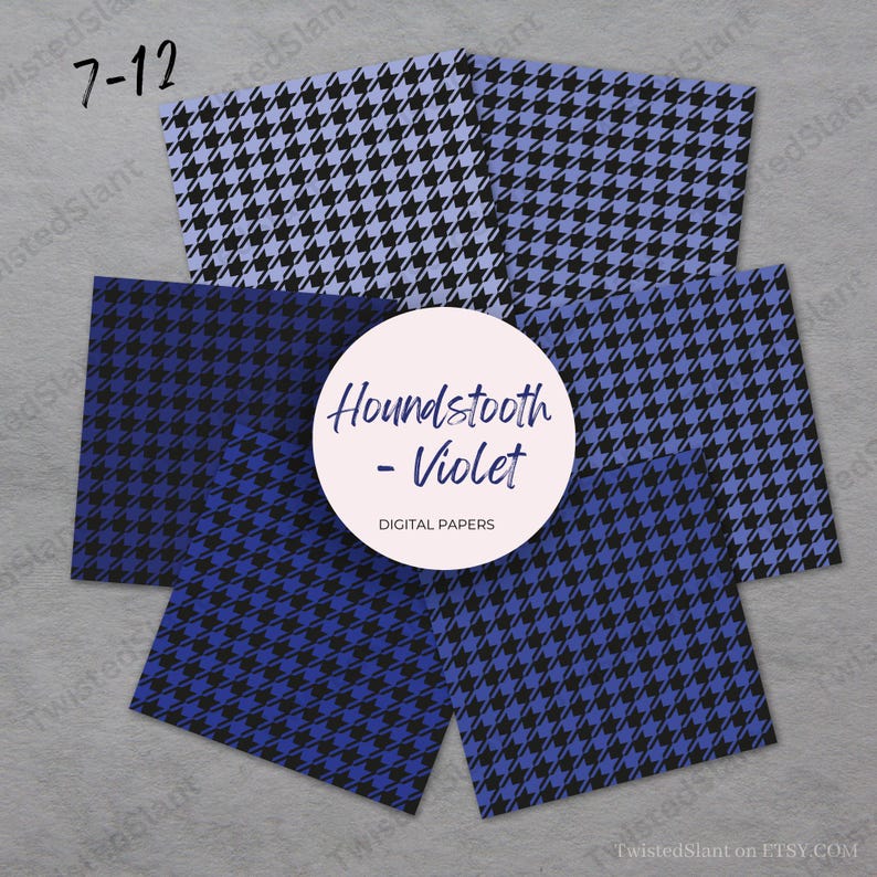 Houndstooth Digital Paper | INSTANT DOWNLOAD | Houndstooth Pattern ...