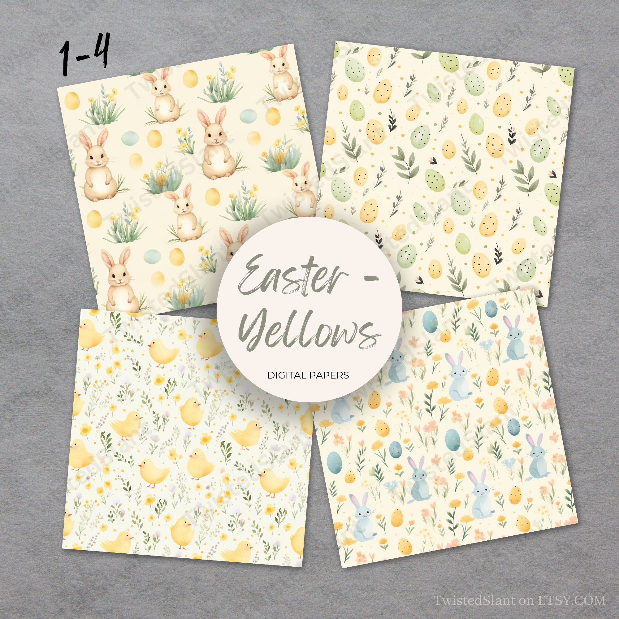 Easter Digital Papers INSTANT DOWNLOAD Bunny Digital Paper Easter Junk ...