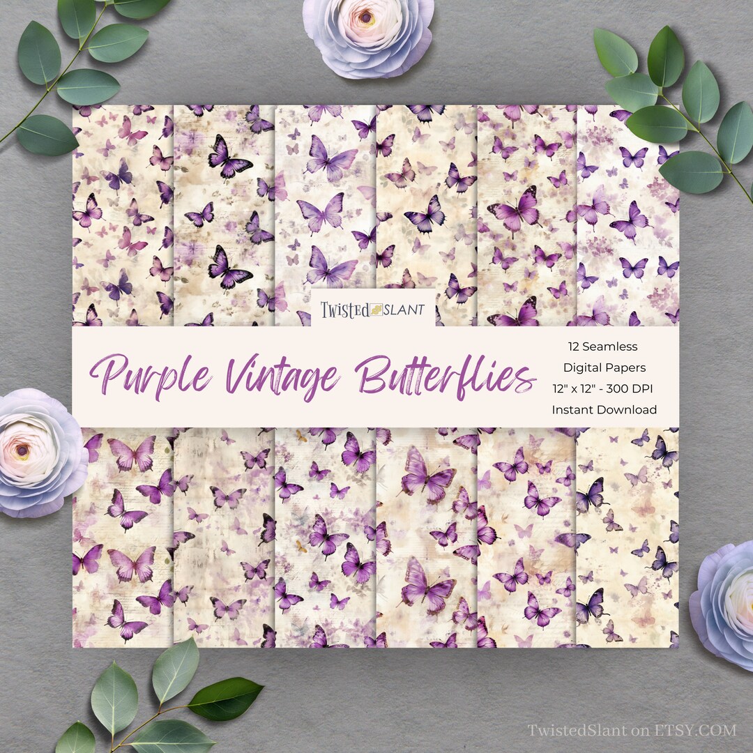Bright Butterflies Digital Paper | INSTANT DOWNLOAD | Butterfly Digital ...
