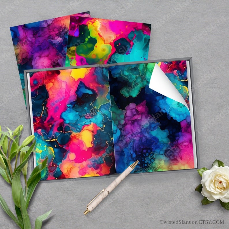 Alcohol Ink Digital Paper INSTANT DOWNLOAD Seamless Textures Watercolor ...