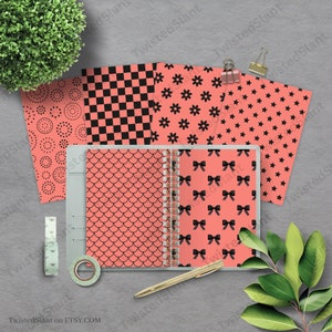 Coral Pink Digital Papers | INSTANT DOWNLOAD | Seamless Geometric ...