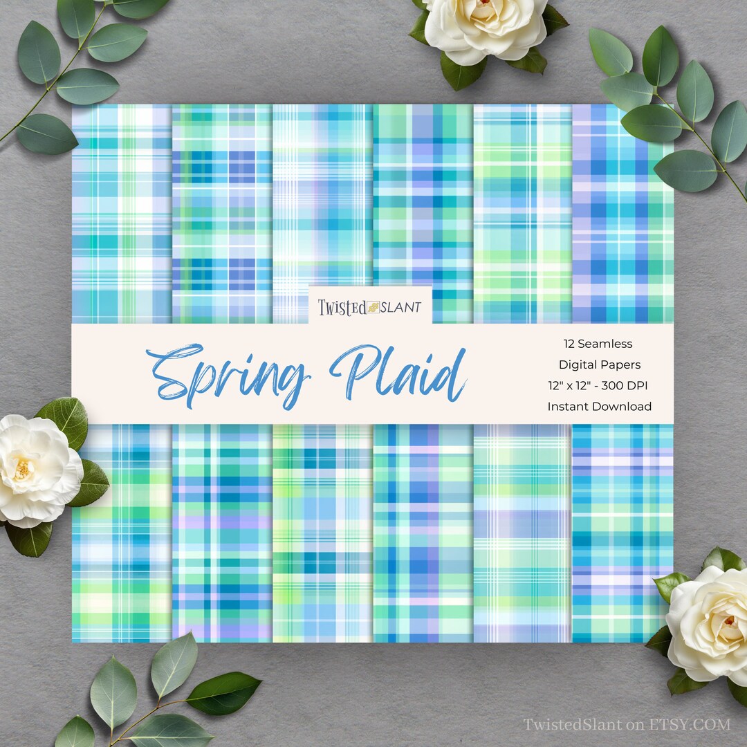 Spring Plaid Digital Paper | INSTANT DOWNLOAD | Pastel Plaid | Spring ...