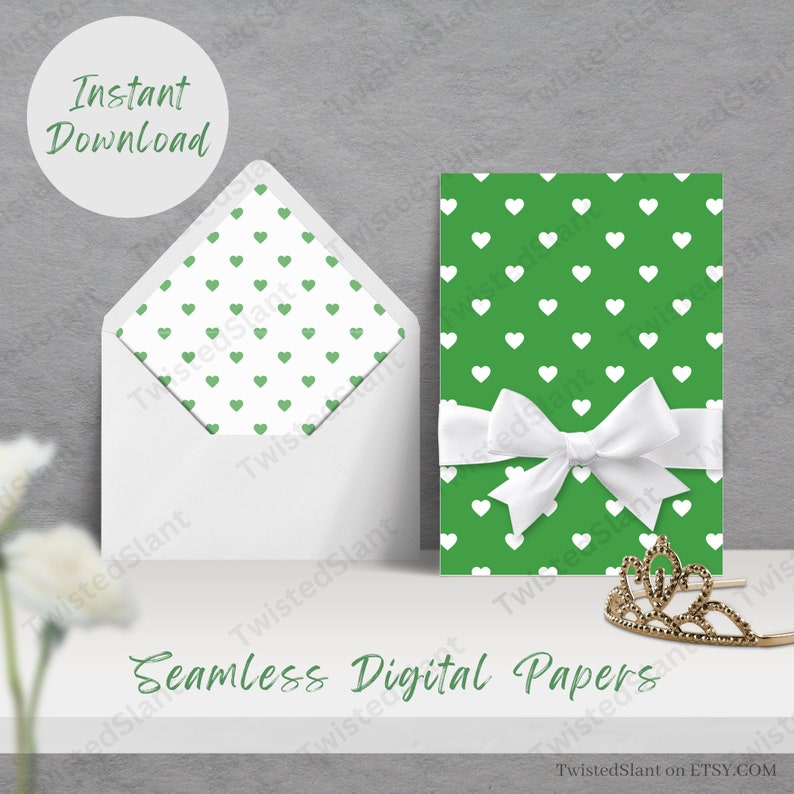 Tiny Hearts Digital Paper INSTANT DOWNLOAD Heart Background Seamless ...