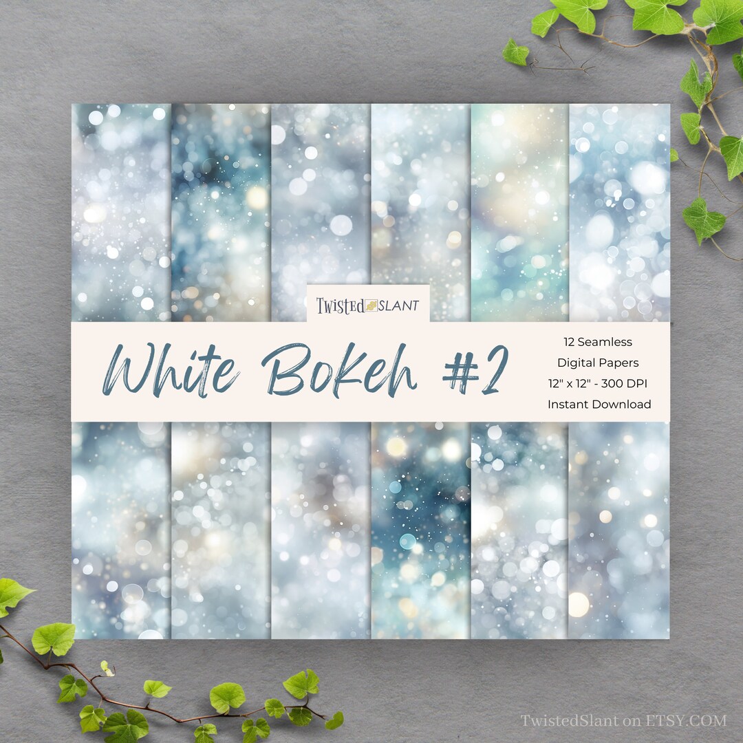 Bokeh White Digital Paper | INSTANT DOWNLOAD | Bokeh Background ...