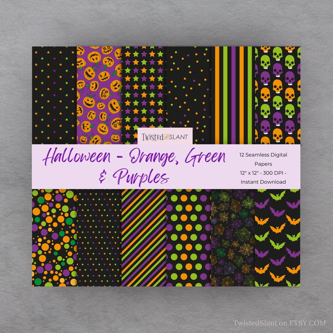 Halloween Digital Papers Seamless | INSTANT DOWNLOAD | Halloween Papers ...