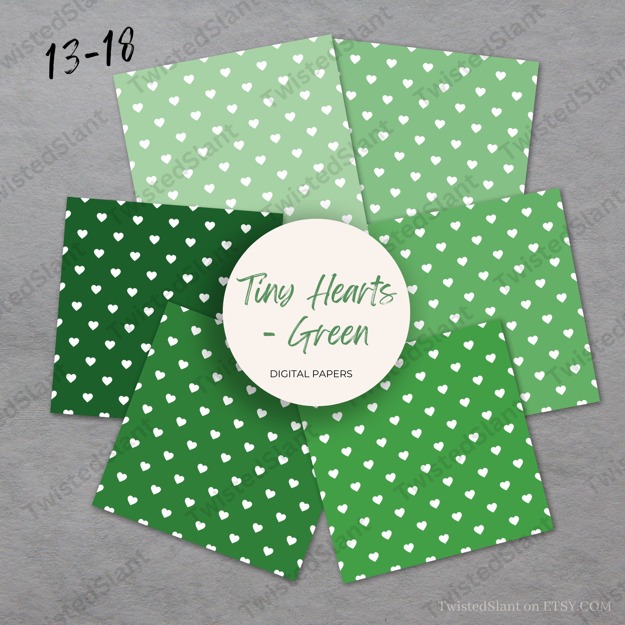 Tiny Hearts Digital Paper | INSTANT DOWNLOAD | Heart Background ...