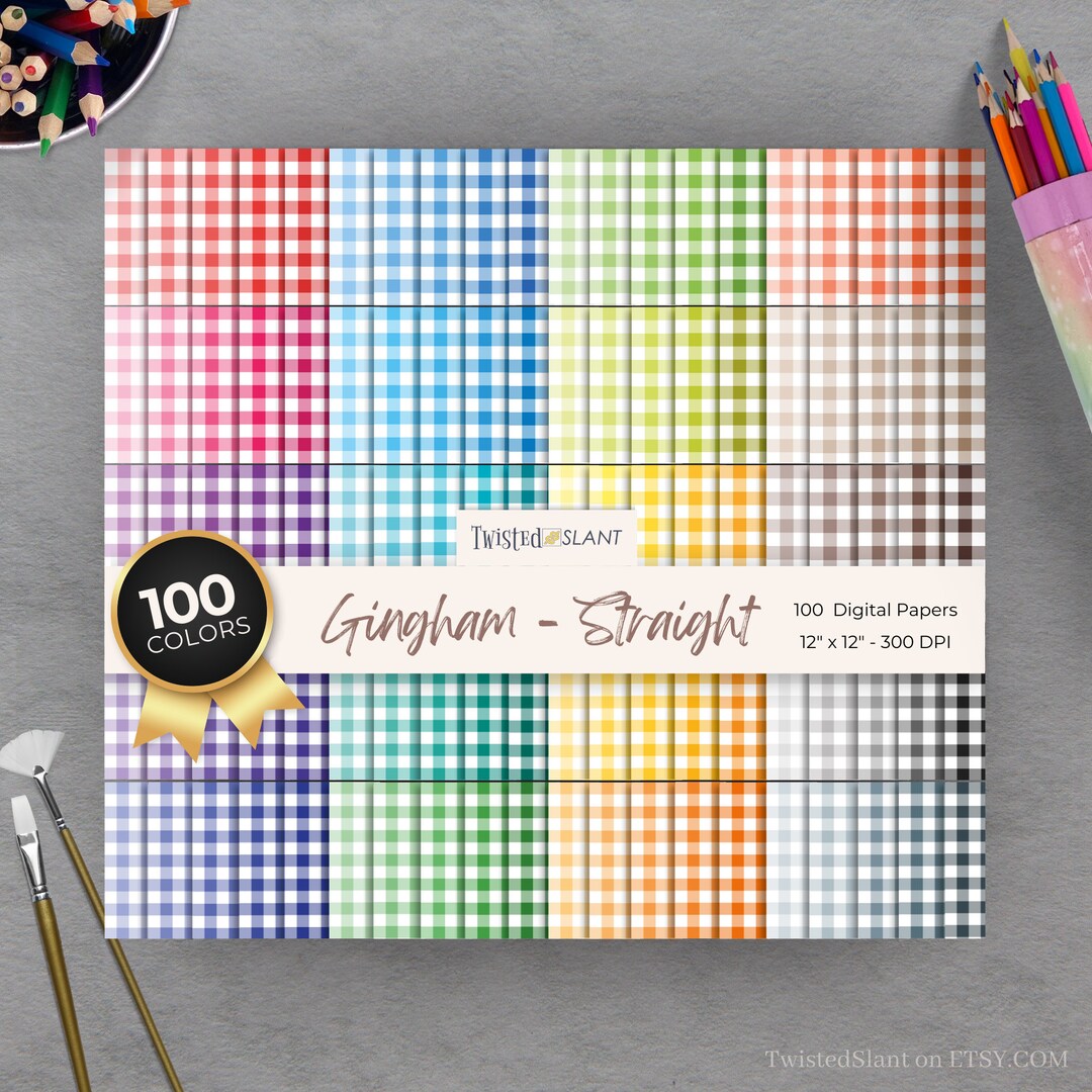 Gingham Digital Paper Pack | INSTANT DOWNLOAD | Gingham Pattern ...