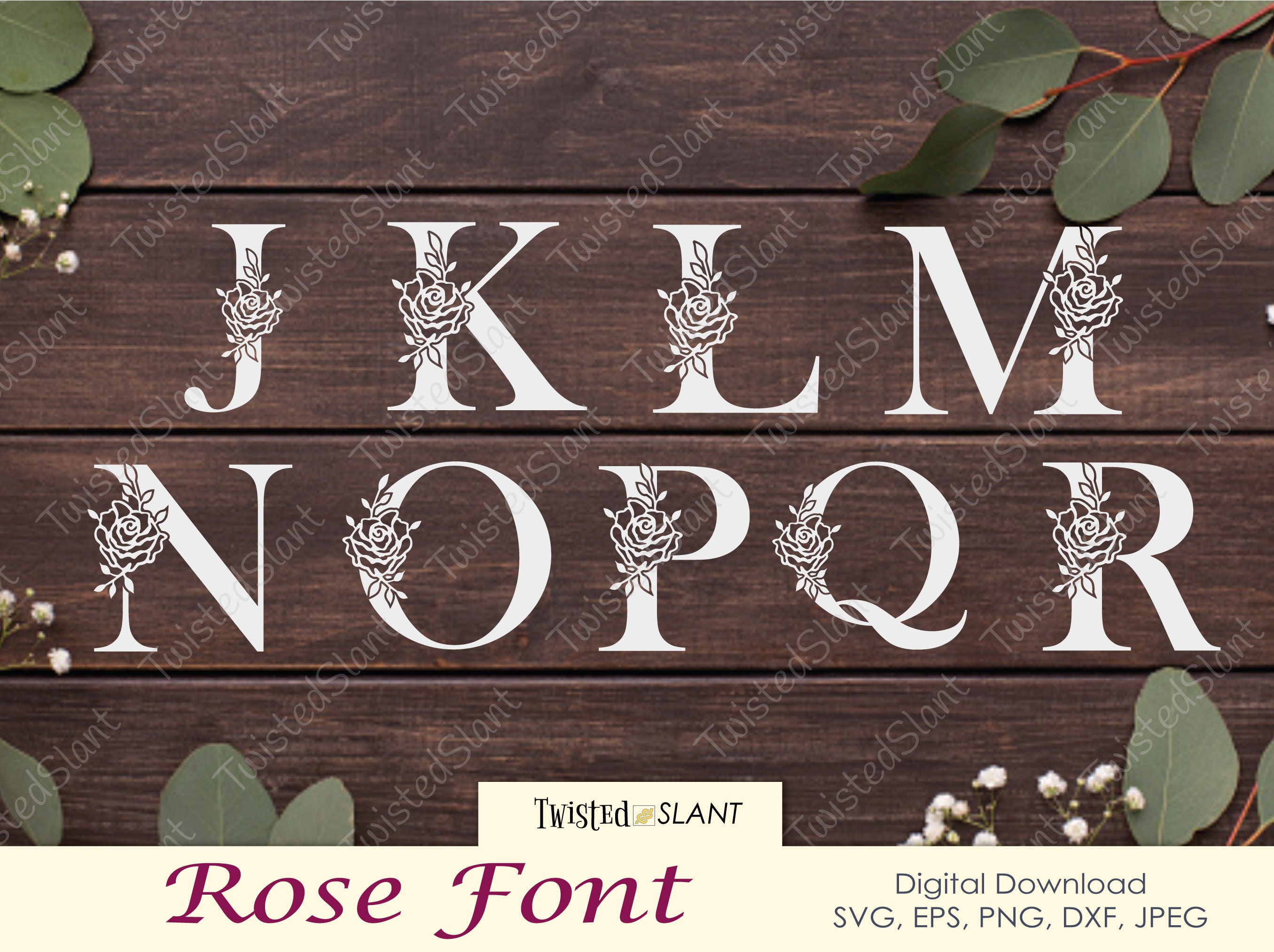 Rose Monogram Svg, Flower Monogram Svg, Monogram Letters Svg, Modern ...