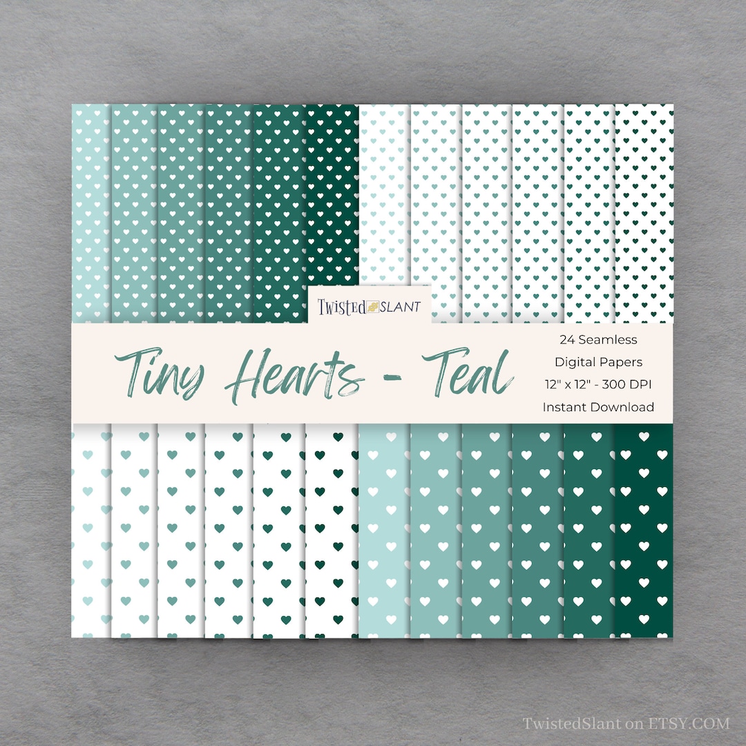 Tiny Hearts Digital Paper | INSTANT DOWNLOAD | Heart Background ...