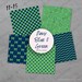 Navy and Green Geometric Digital Paper: Seamless Patterns (digital ...