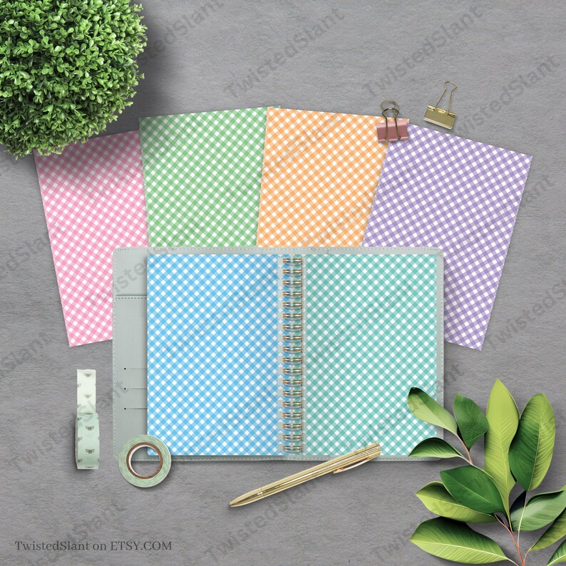 Gingham Digital Paper Pack | INSTANT DOWNLOAD | Gingham Digital Papers ...