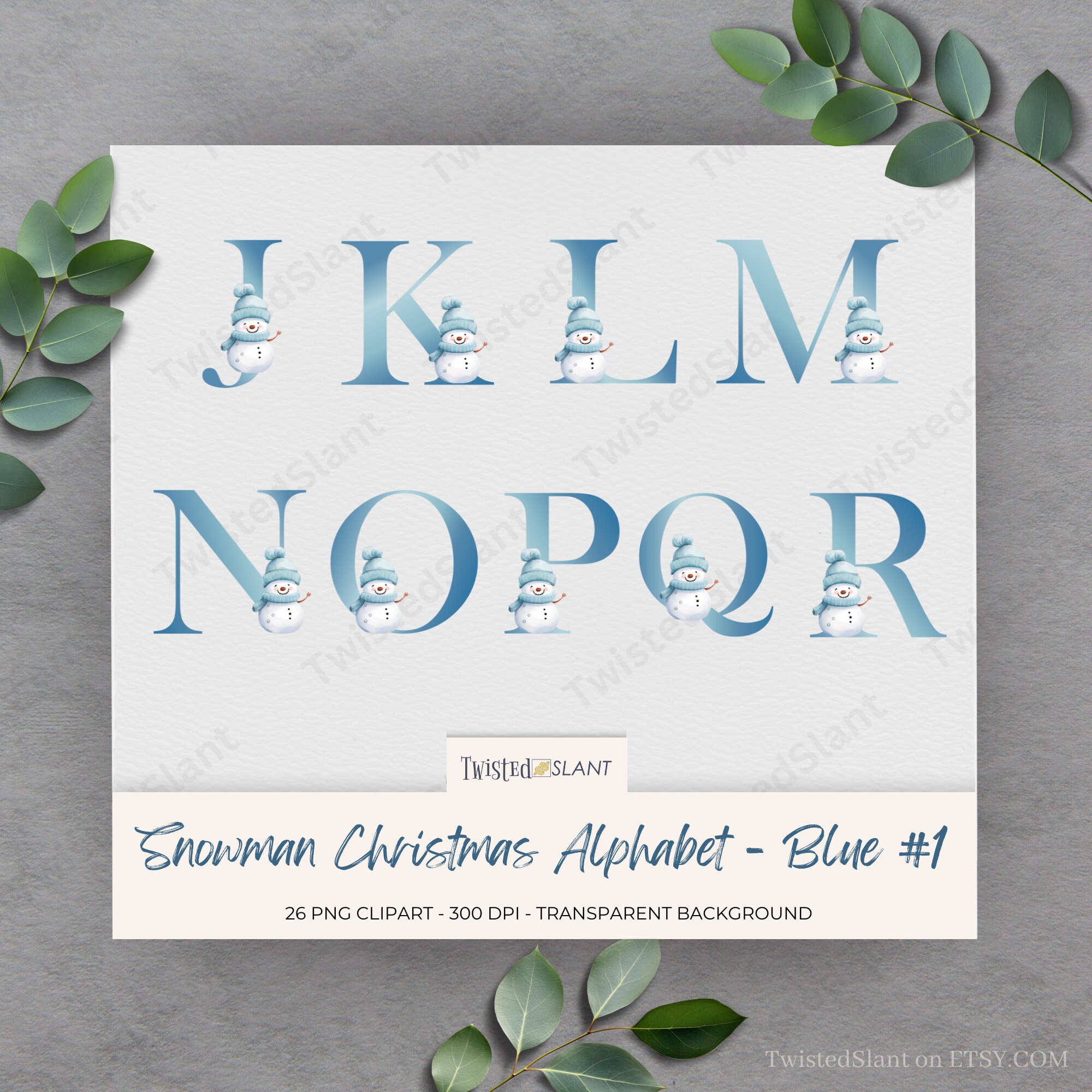 Christmas Alphabet Clipart INSTANT DOWNLOAD Cute Font snowman Png ...