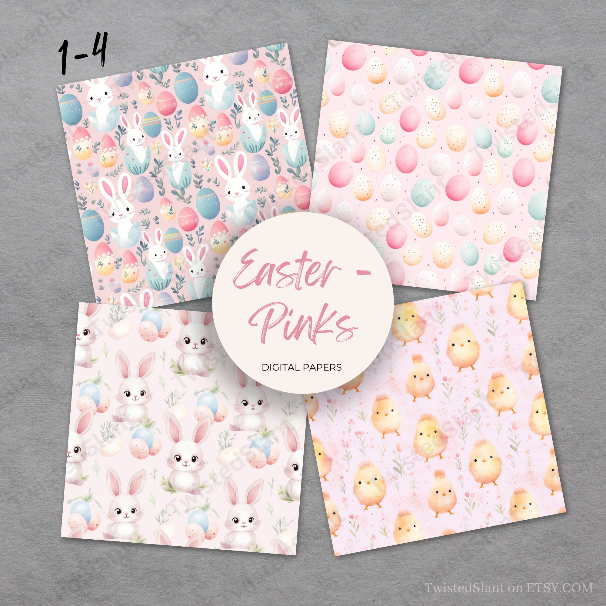 Easter Digital Papers INSTANT DOWNLOAD Bunny Digital Paper Easter Junk ...