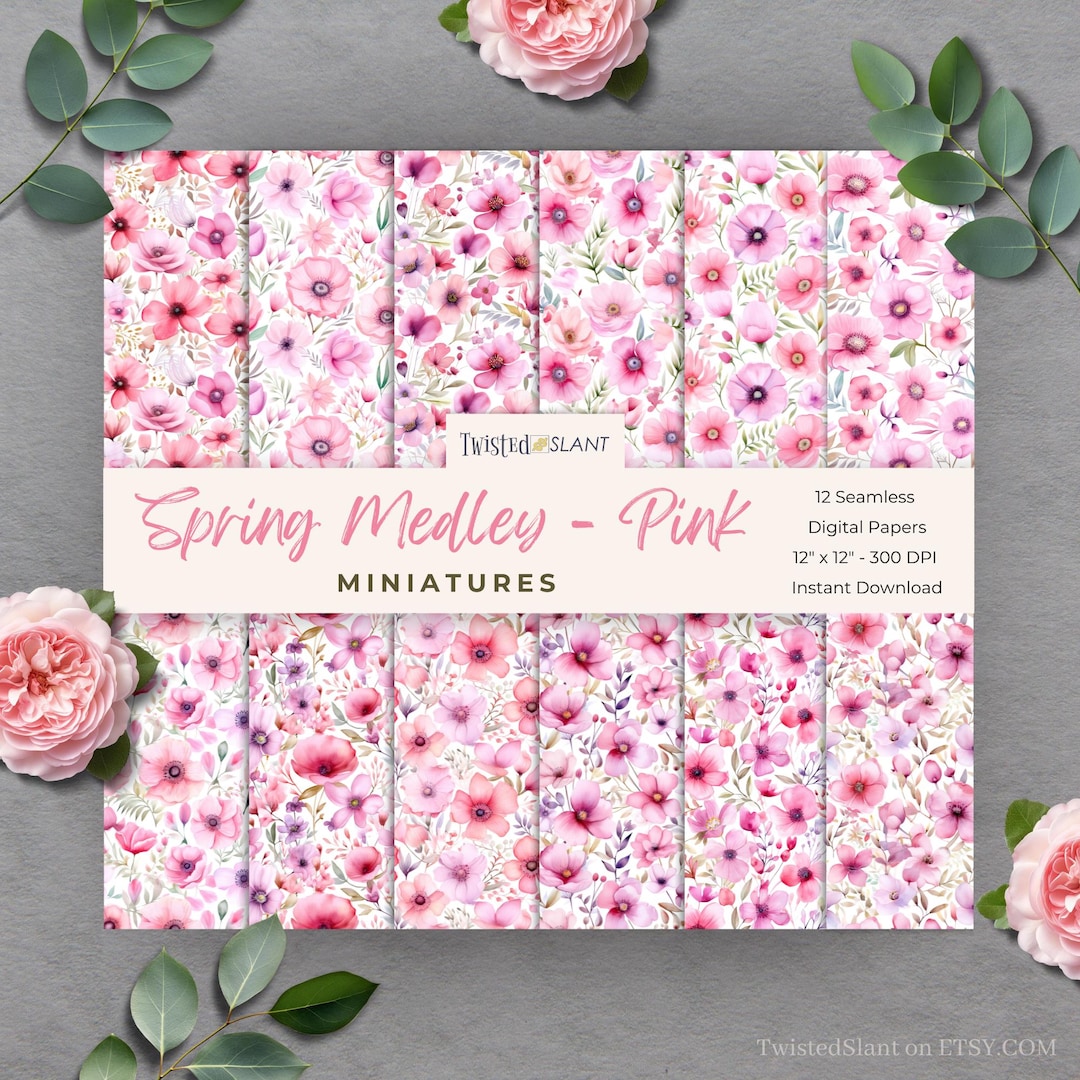 Spring Floral Medley Digital Paper | INSTANT DOWNLOAD | Watercolor ...