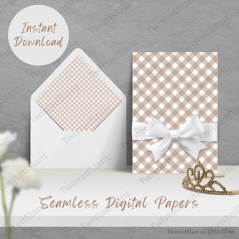 Gingham Digital Paper Pack INSTANT DOWNLOAD Gingham Pattern Gingham ...