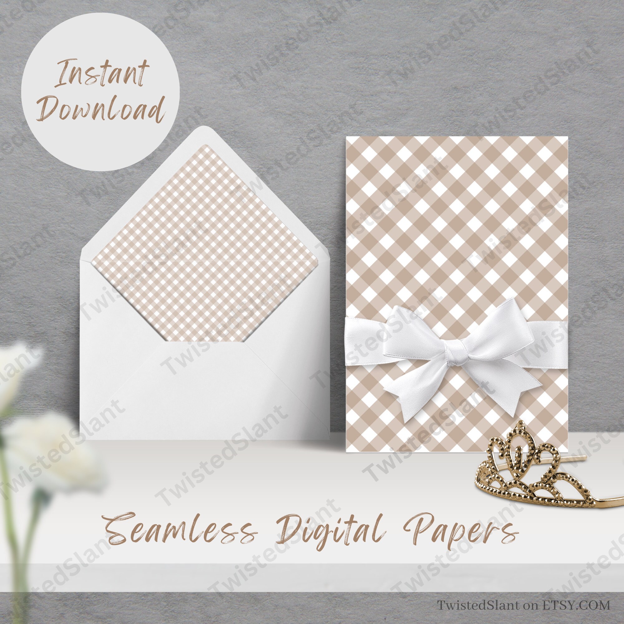 Gingham Digital Paper Pack | INSTANT DOWNLOAD | Gingham Pattern ...