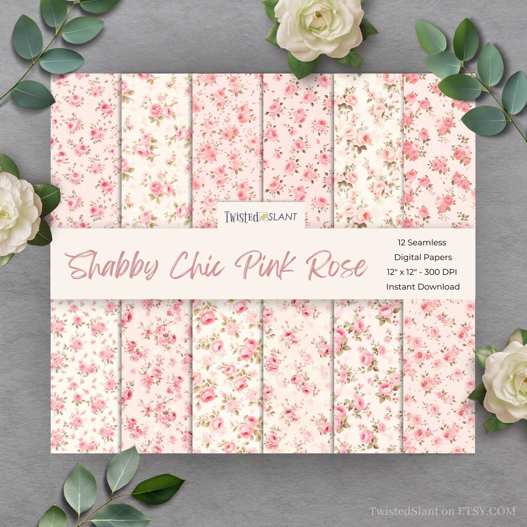 Vintage Shabby Victorian Rose Digital Paper | INSTANT DOWNLOAD | Shabby ...