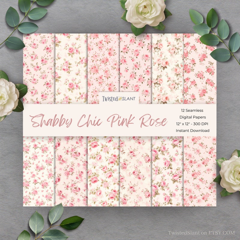 Roses Digital Paper - Etsy