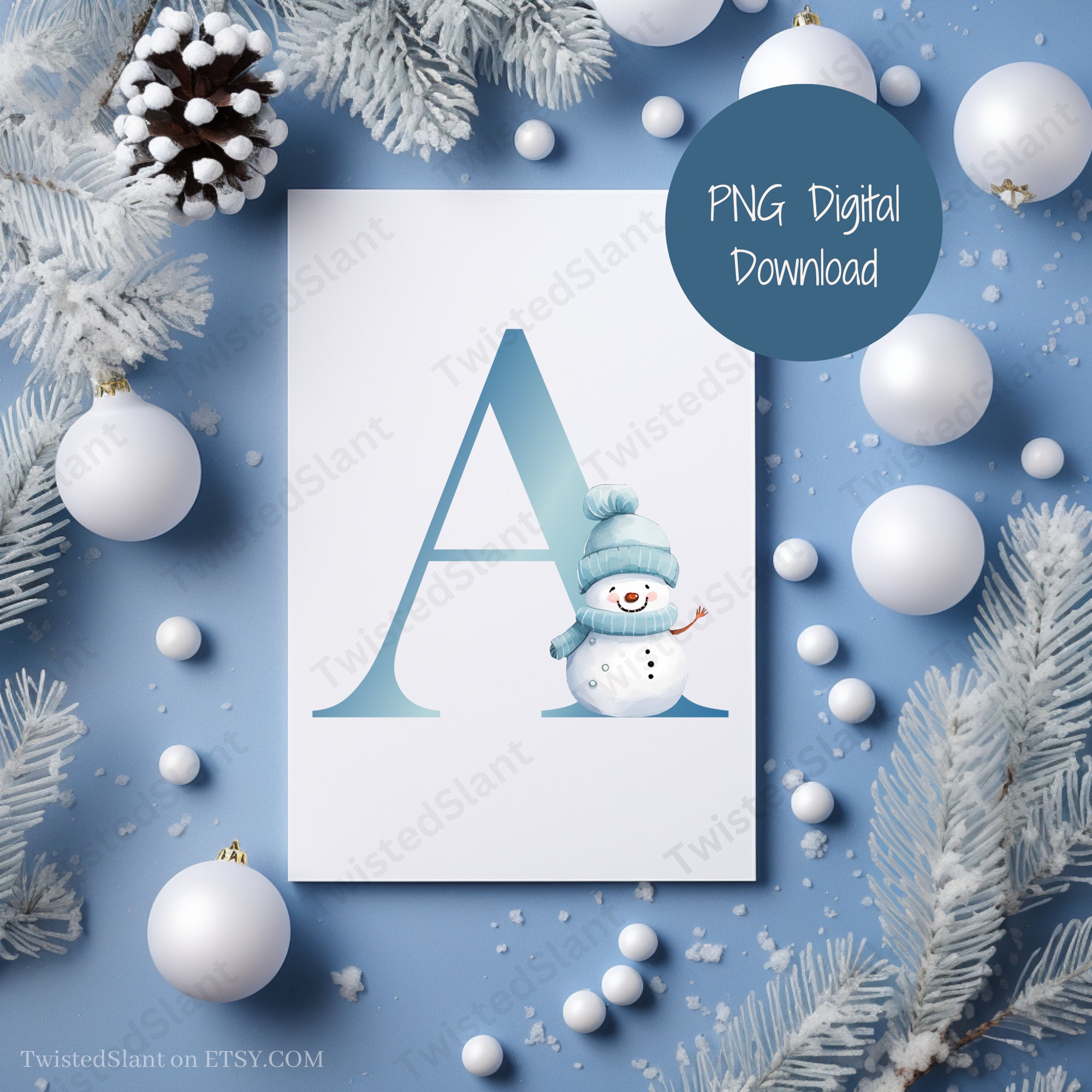 Christmas Alphabet Clipart INSTANT DOWNLOAD Cute Font snowman Png ...