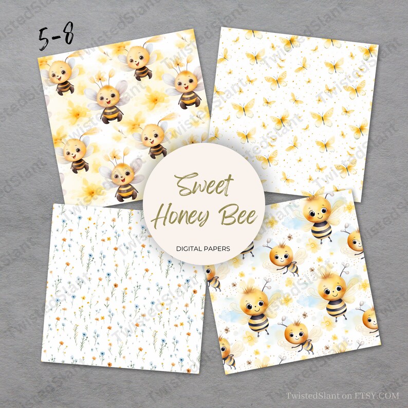 Honey Bee Digital Paper Seamless Pattern INSTANT DOWNLOAD Bee Digital ...