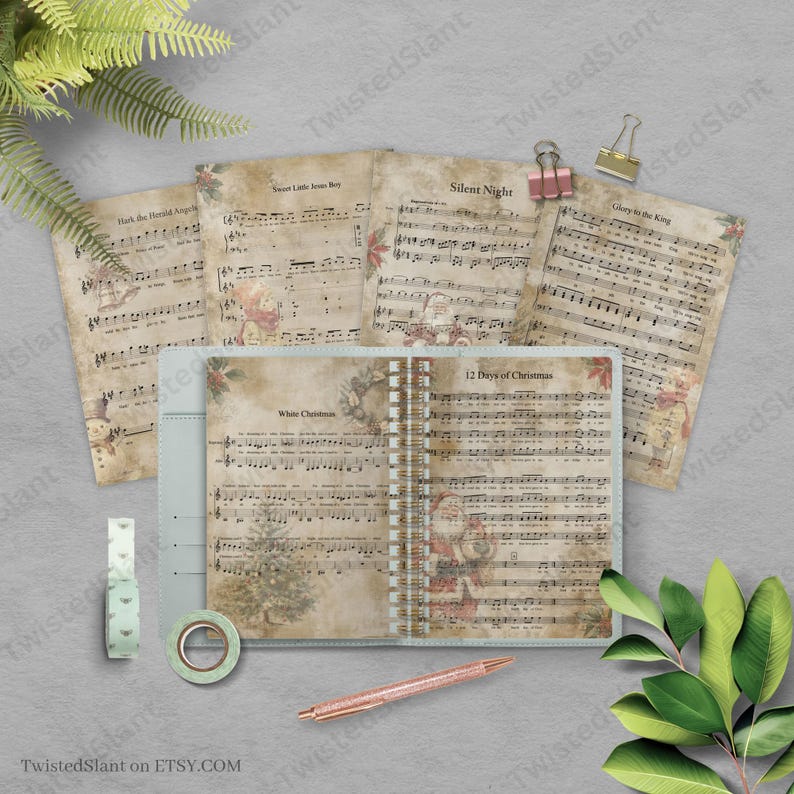 Digital Christmas Music Paper | INSTANT DOWNLOAD | Christmas Sheet ...