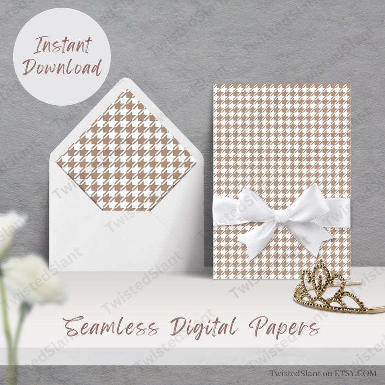 Houndstooth Digital Paper | INSTANT DOWNLOAD | Houndstooth Pattern ...