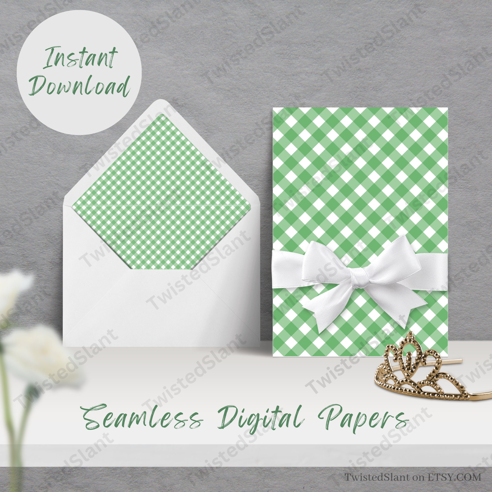 Gingham Digital Paper Pack INSTANT DOWNLOAD Gingham Pattern Gingham ...
