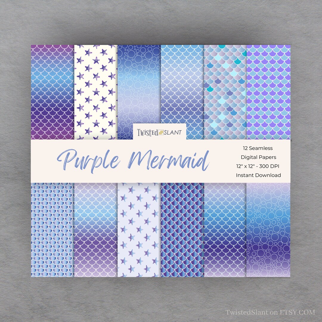 Mermaid Digital Paper | INSTANT DOWNLOAD | Mermaid Tail Clipart ...