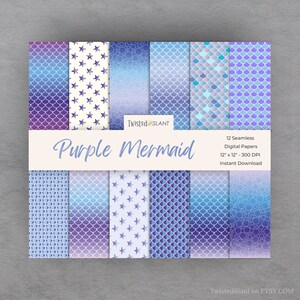 Mermaid Digital Paper | INSTANT DOWNLOAD | Mermaid Tail Clipart ...