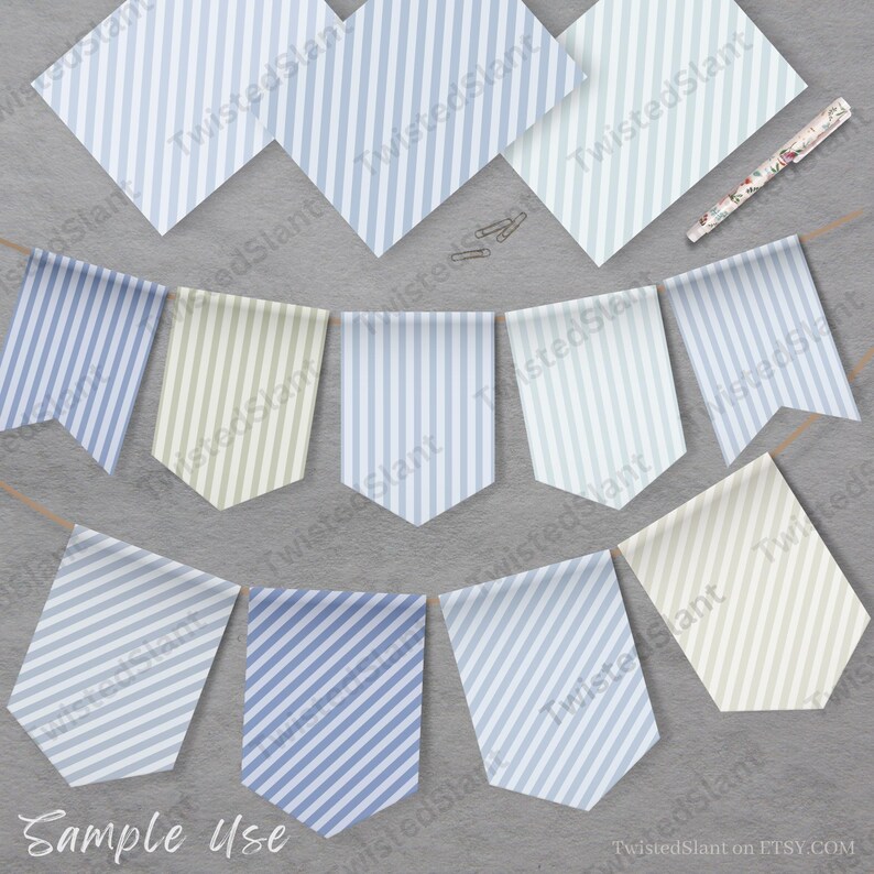Blue Stripe Digital Paper | INSTANT DOWNLOAD | Striped Background ...