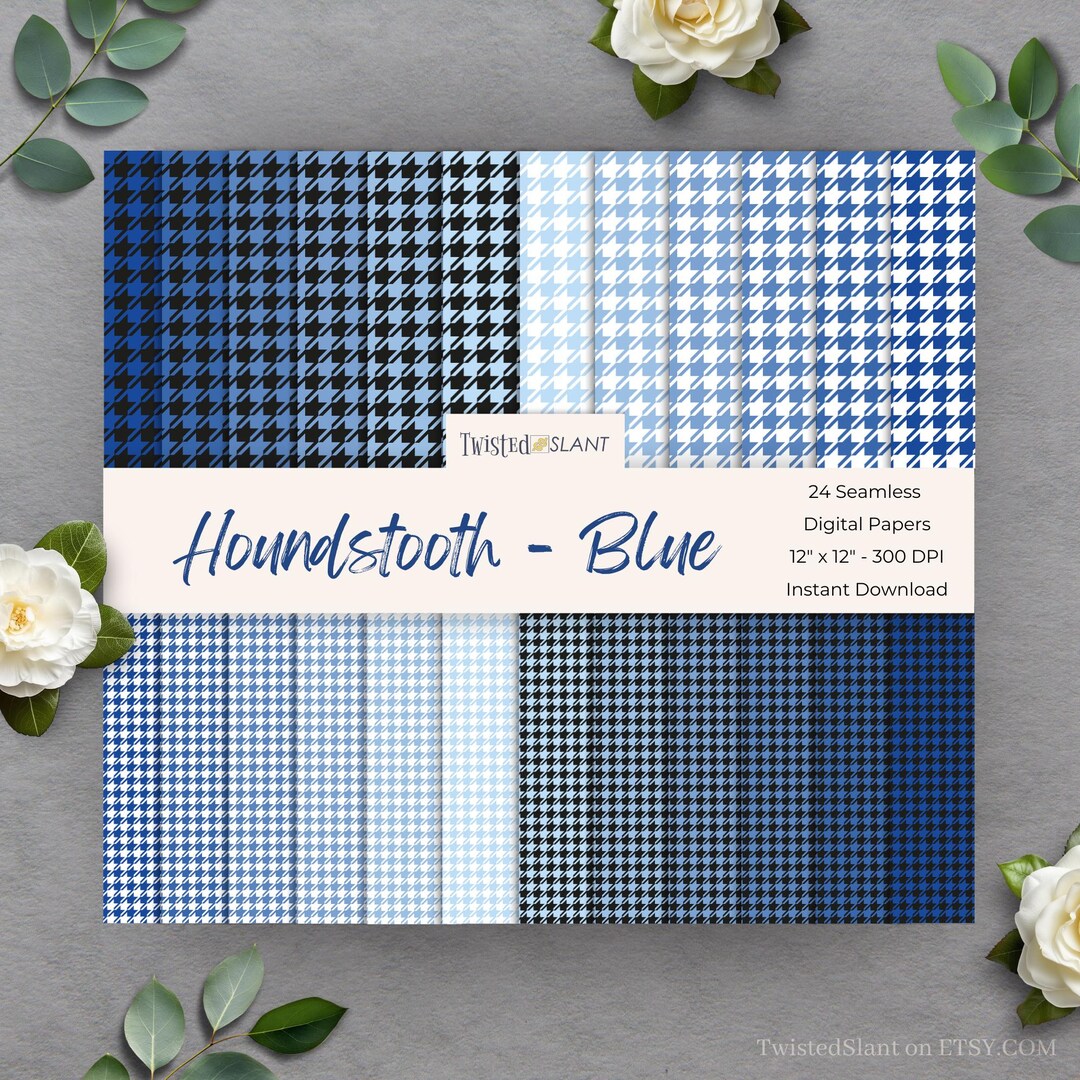 Houndstooth Digital Paper | INSTANT DOWNLOAD | Houndstooth Pattern ...