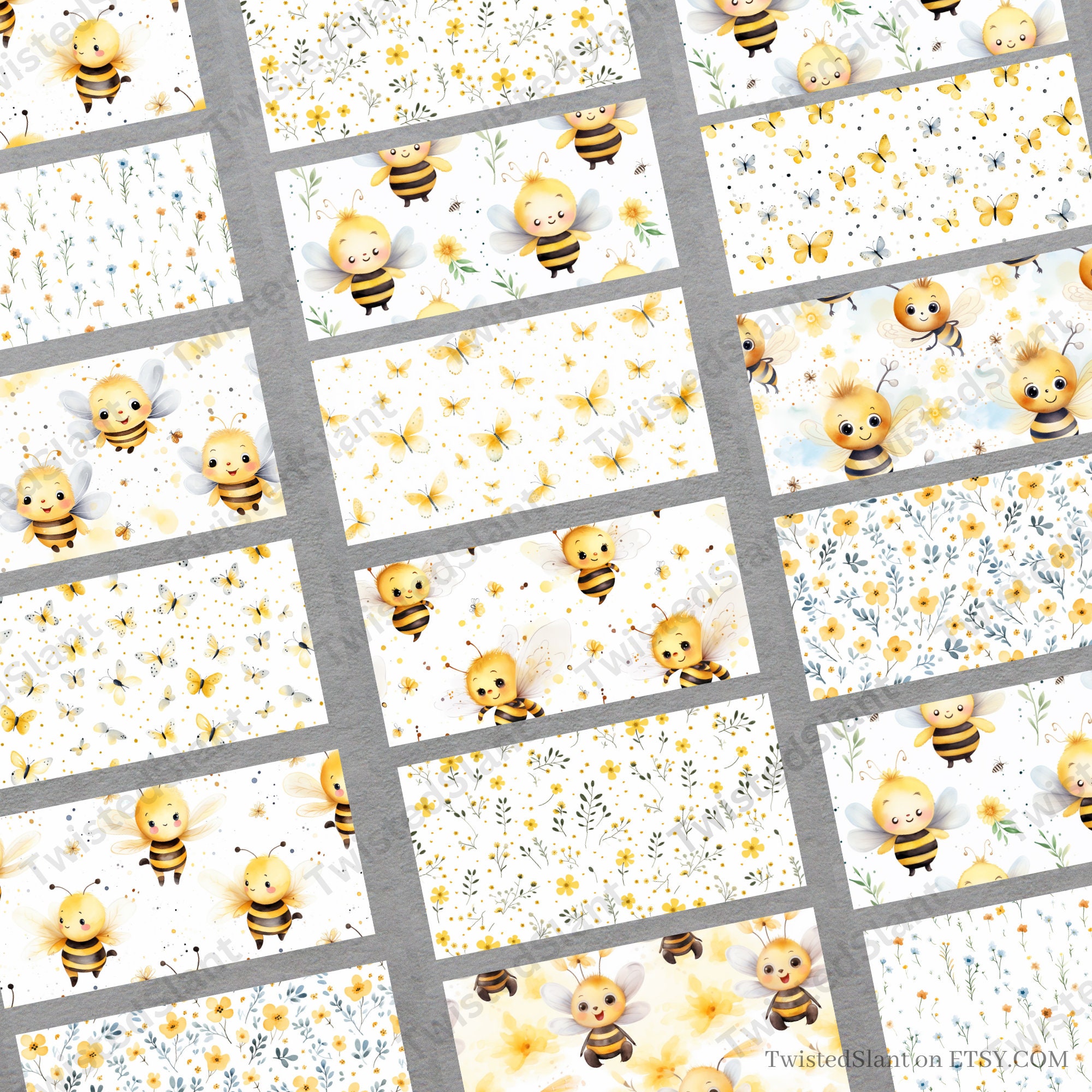 Honey Bee Digital Paper Seamless Pattern INSTANT DOWNLOAD Bee Digital ...