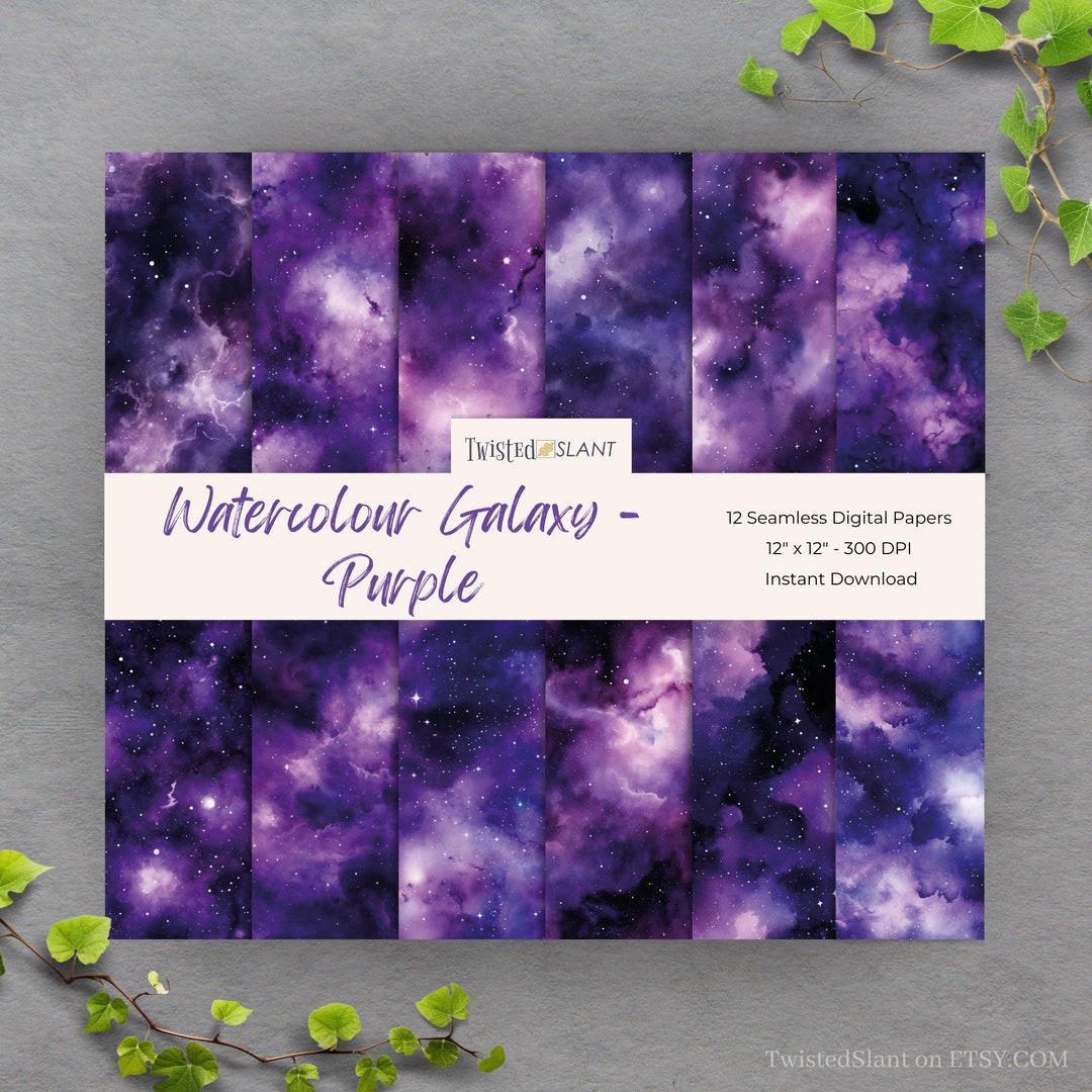 Watercolor Galaxy Digital Paper Seamless Pattern | INSTANT DOWNLOAD ...