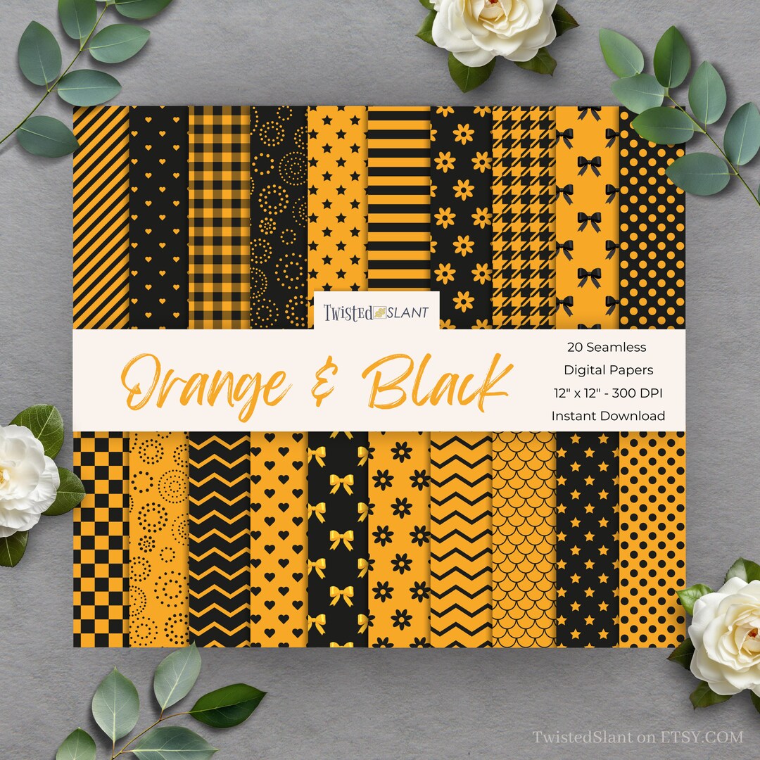 Orange Digital Paper | INSTANT DOWNLOAD | Seamless Geometric | Pattern ...