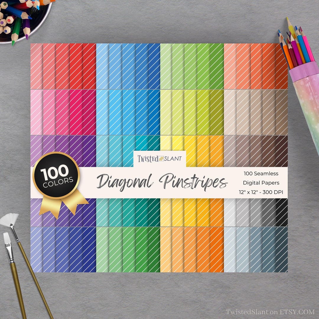 Diagonal Stripes Digital Paper | INSTANT DOWNLOAD | Striped Background ...