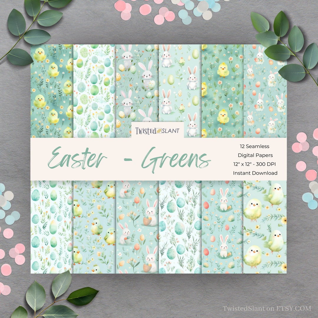 Easter Digital Papers | INSTANT DOWNLOAD | Bunny Digital Paper | Easter ...