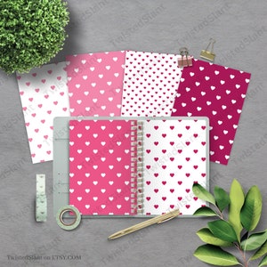 Tiny Hearts Digital Paper | INSTANT DOWNLOAD | Heart Background ...