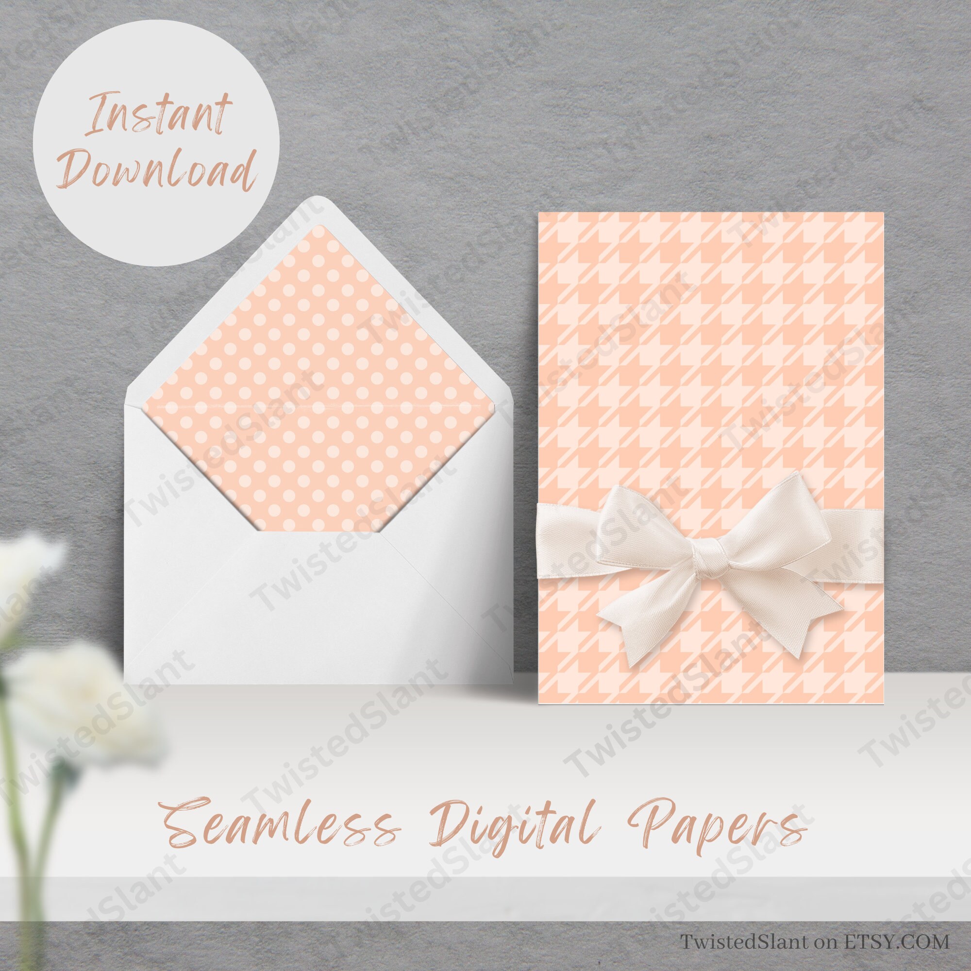 Peach Seamless Digital Paper | INSTANT DOWNLOAD | Seamless Geometric ...