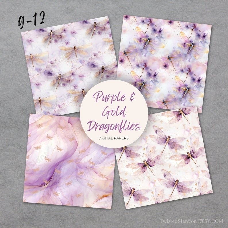 Watercolor Dragonfly Digital Paper | INSTANT DOWNLOAD | Dragonfly ...