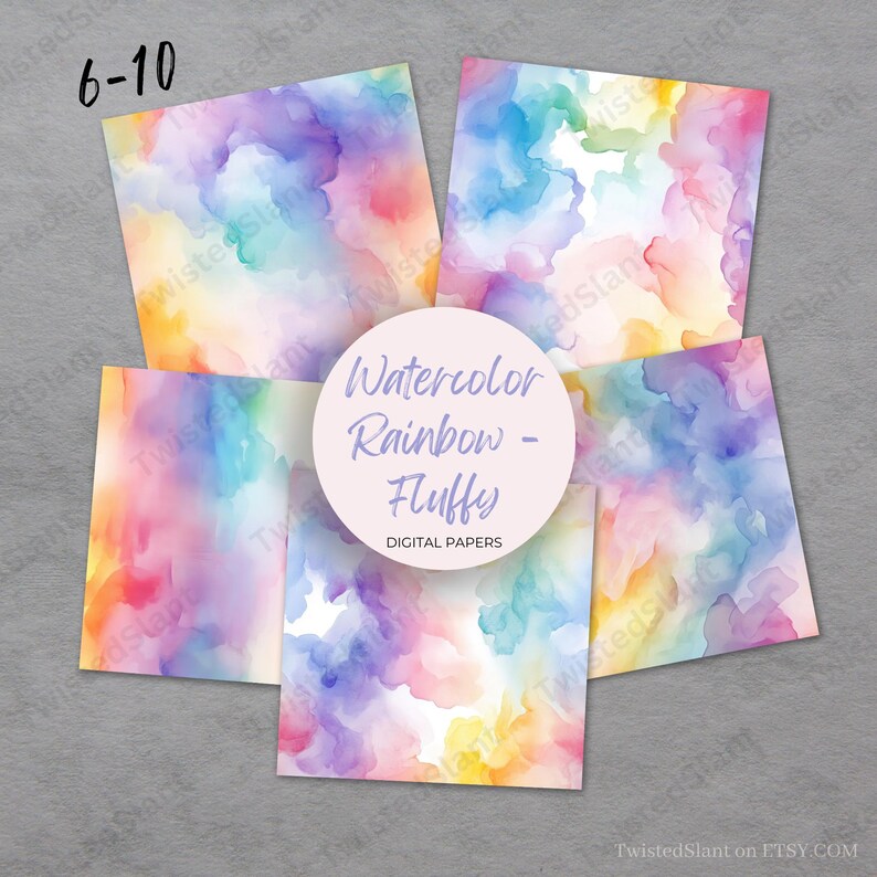 Watercolor Digital Paper Rainbow Colors Gradient | INSTANT DOWNLOAD ...