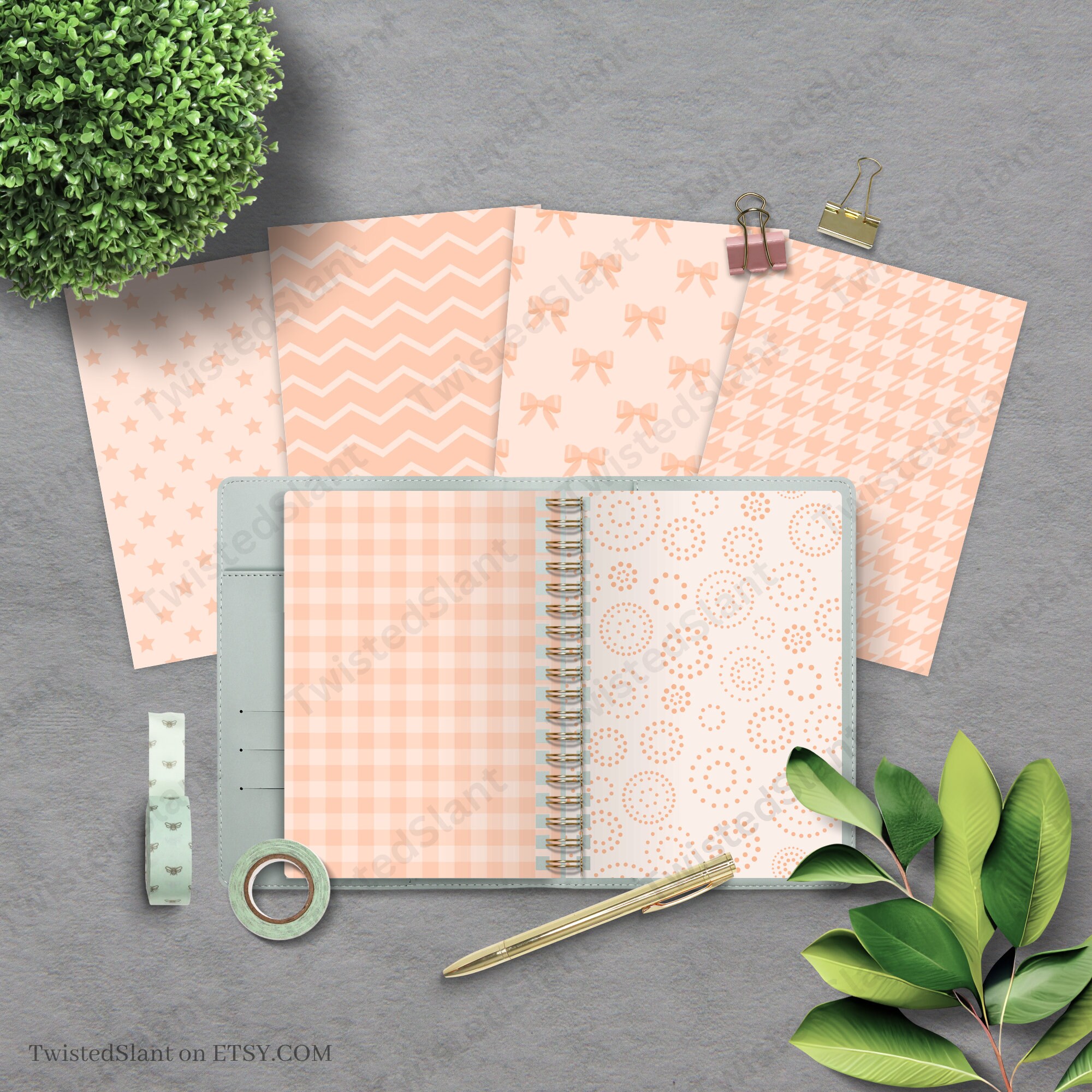 Peach Seamless Digital Paper | INSTANT DOWNLOAD | Seamless Geometric ...