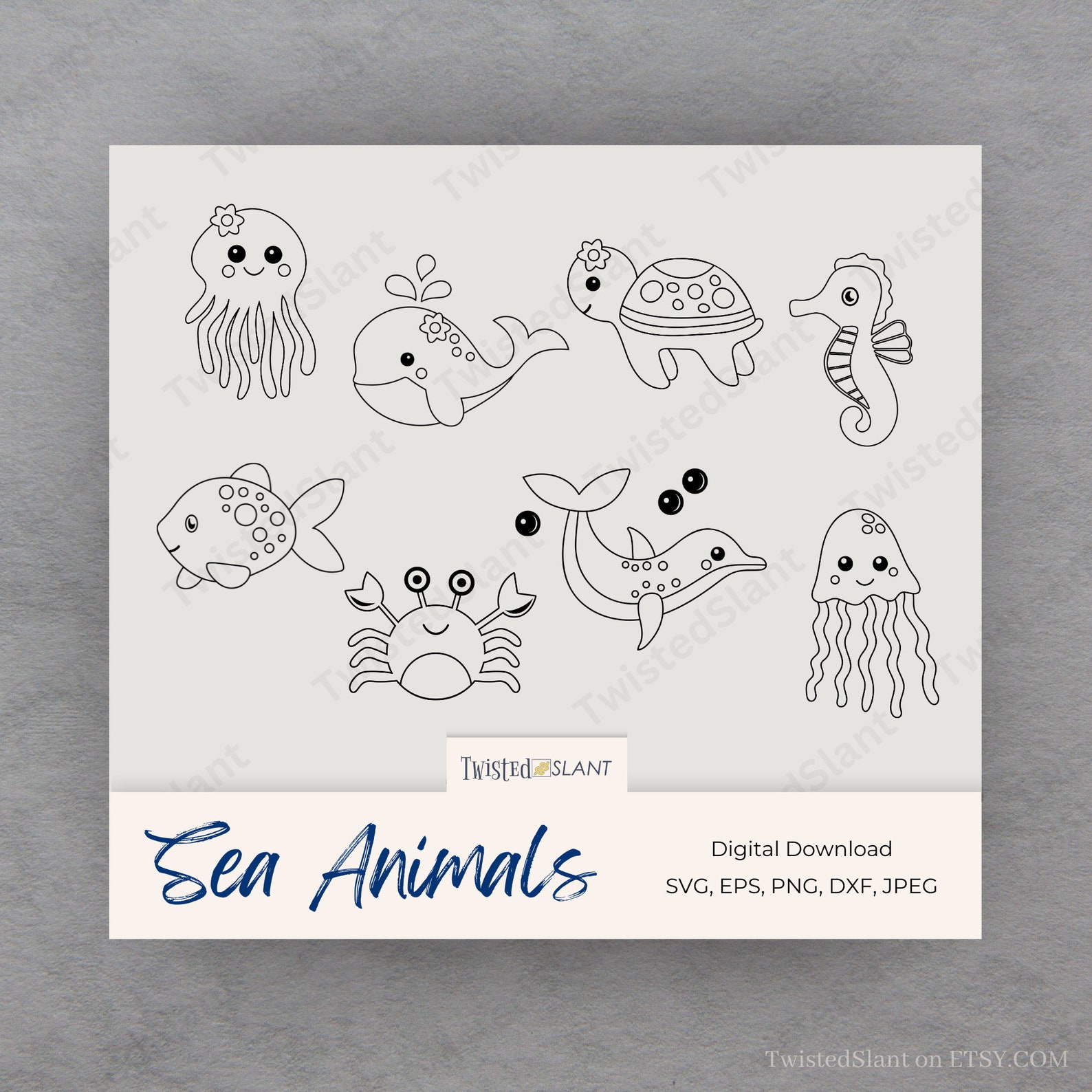 Sea Animals Svg, Sea Creatures Svg Octopus Svg, Sea Turtle Svg, Crab ...