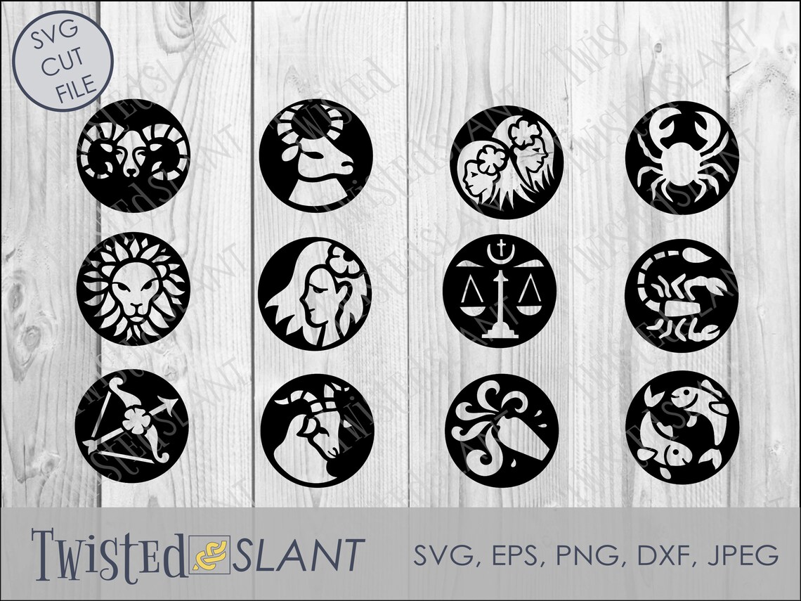 Zodiac Svg Digital Download for Cricut and Silhouette Zodiac - Etsy