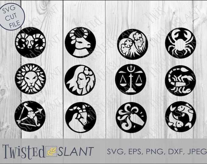 Zodiac Signs Svg Bundle, Zodiac Svg, Zodiac Clipart, Zodiac Png, Zodiac ...