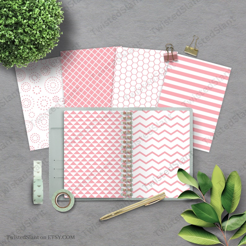 Pink Digital Paper INSTANT DOWNLOAD Seamless Papers Pink Junk Journal ...