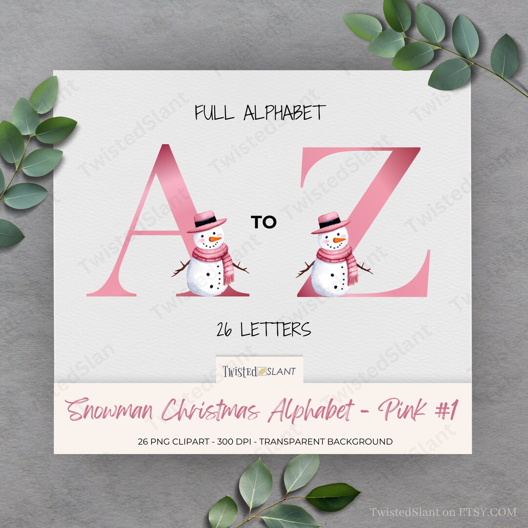 Christmas Alphabet Clipart | INSTANT DOWNLOAD | Cute Font | Snowman Png ...