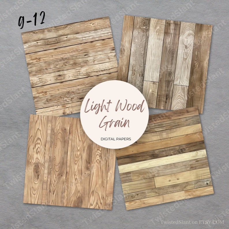 Wood Grain Planks Digital Paper | INSTANT DOWNLOAD | Wood Grain Paper ...