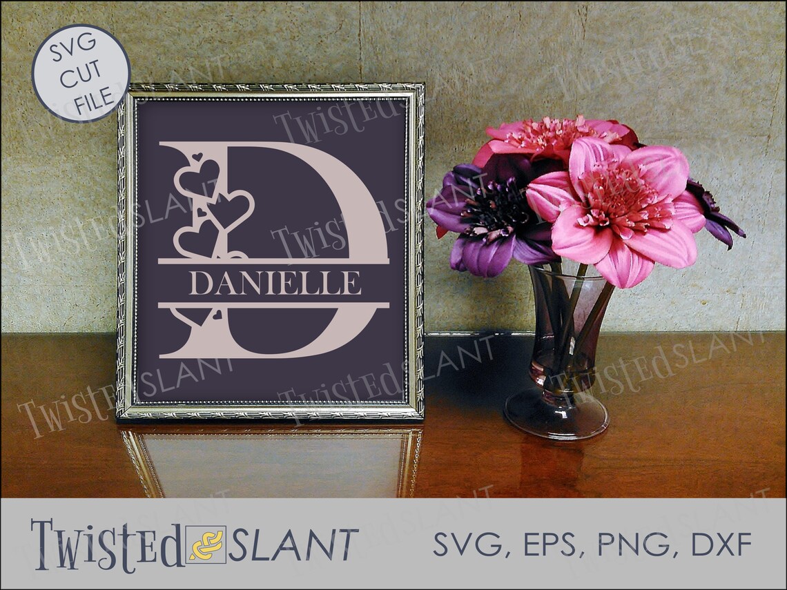 Letter D Split Letter Monogram Svg Modern Font Split | Etsy